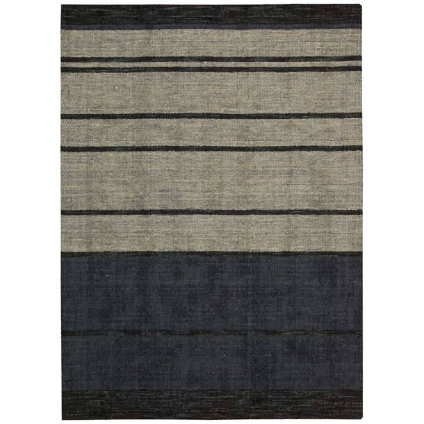 Calvin Klein Tundra Hand Loomed Wool Striped Rug | Wayfair