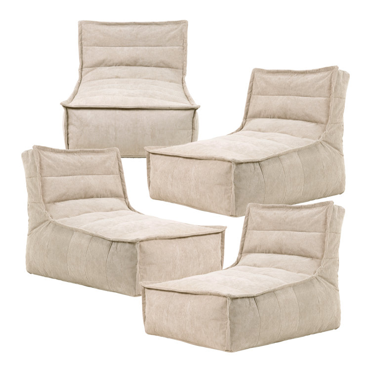 Ebern Designs Cord Refillable Bean Bag Set | Wayfair.co.uk