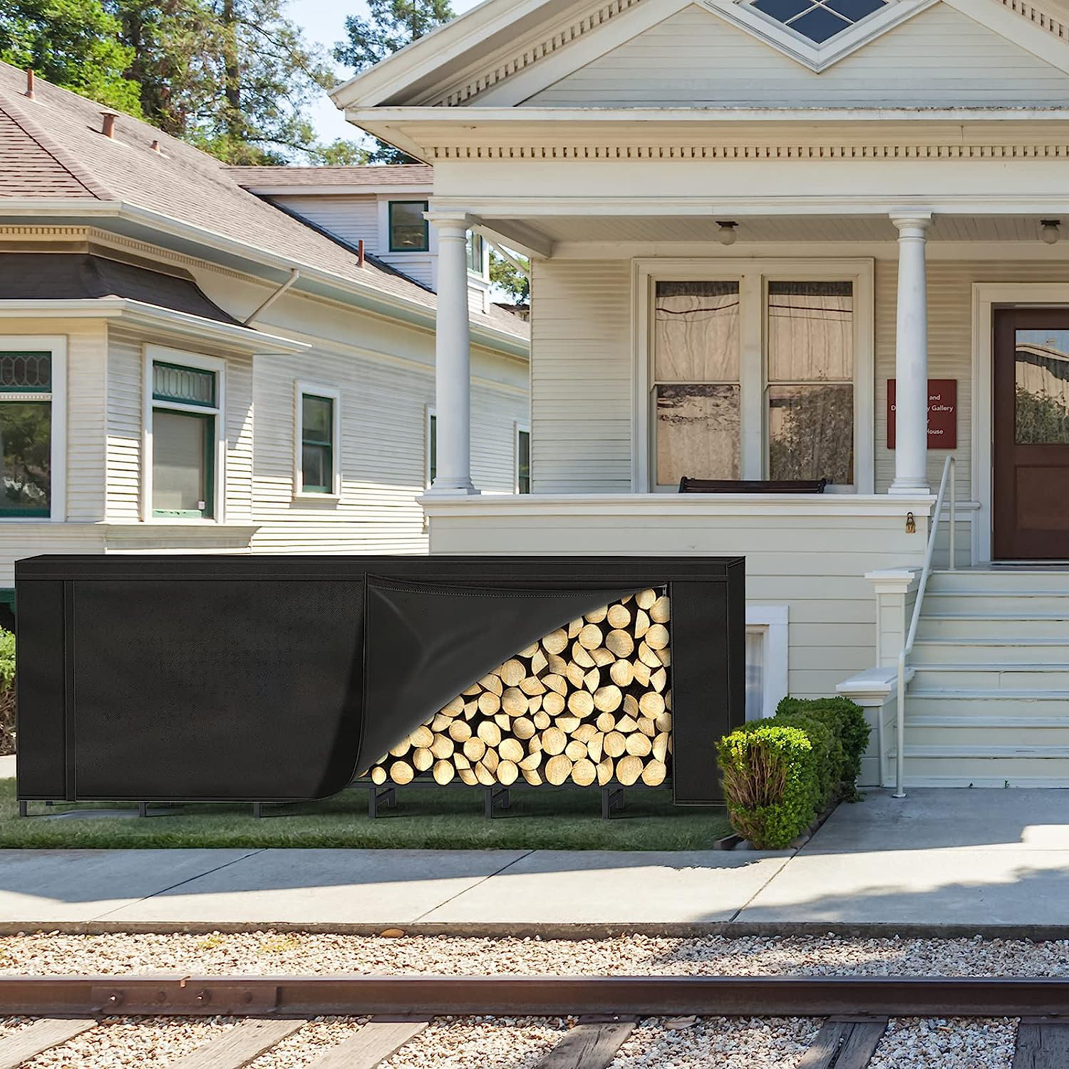 Latitude Run® 96'' W Metal Log Rack - Wayfair Canada