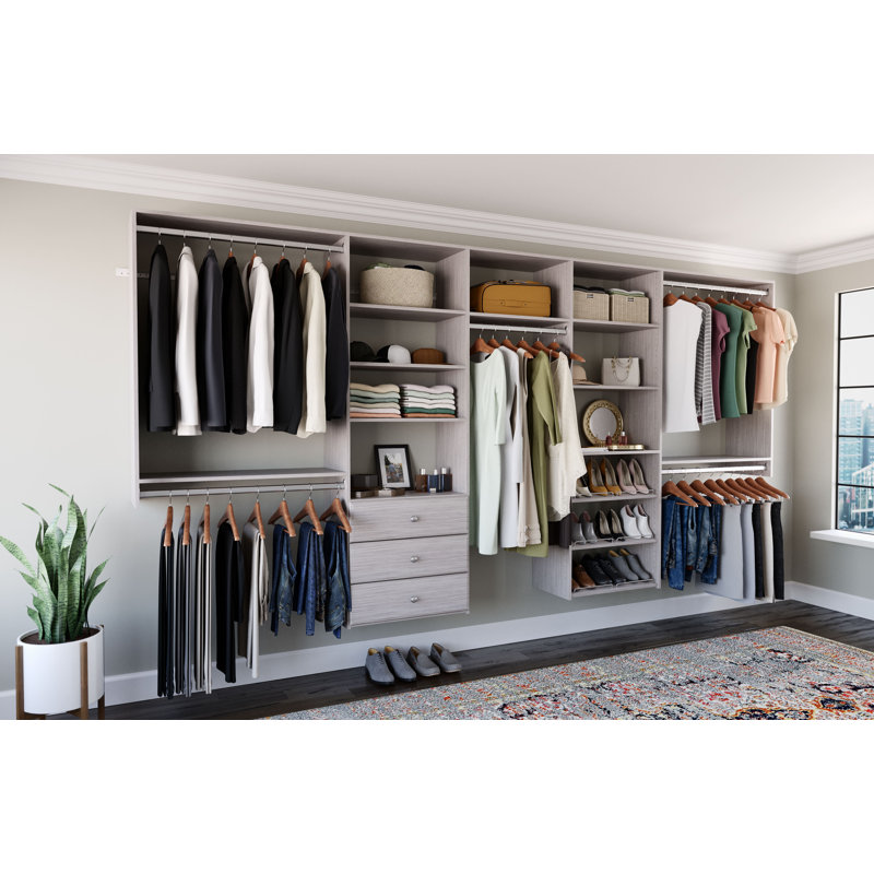 Dotted Line™ Zack 96'' - 144'' Closet System (Can Be Cut To Fit) | Wayfair
