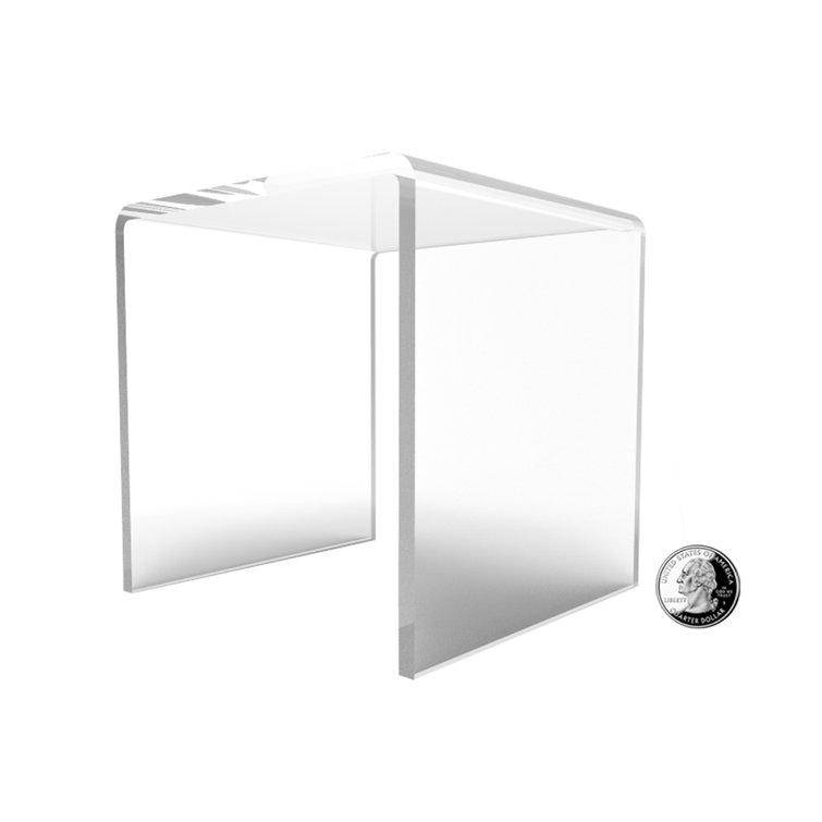 Wrought Studio 1 Riser Combo 5" Cube 3-Sided Clear Plexiglass Pedestal ...