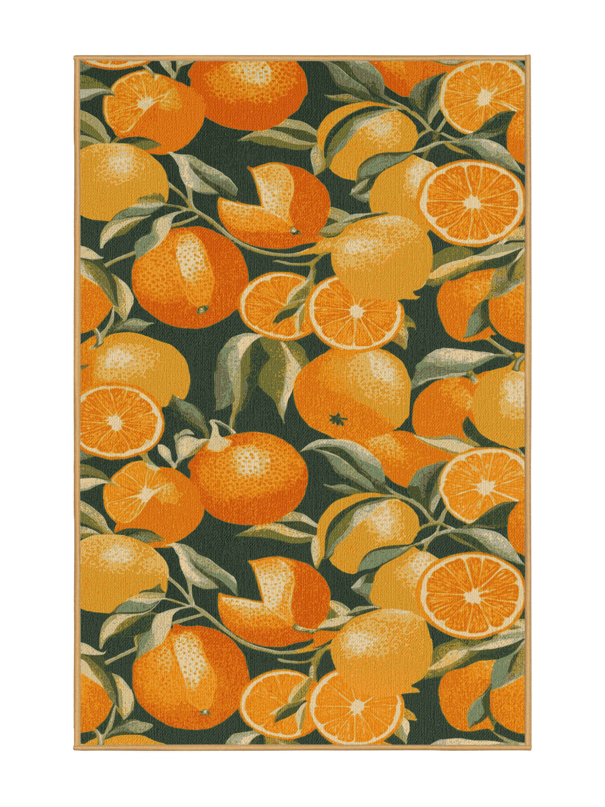 One Allium Way® Washable Orangequat Fruits Area Rug | Wayfair