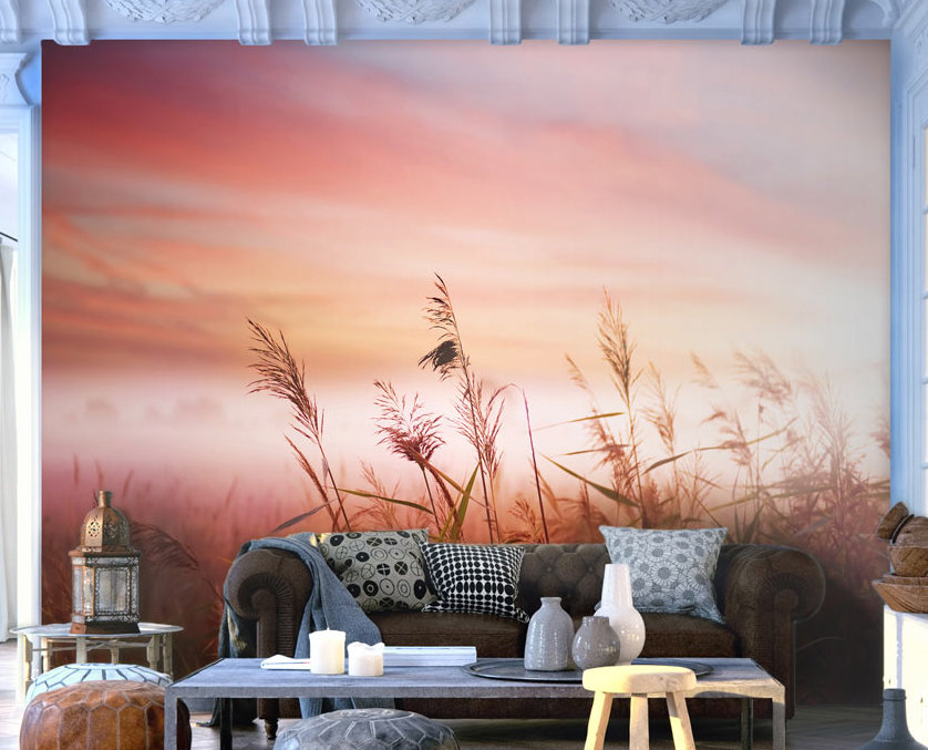 East Urban Home Meadow Awakening Wall Mural | Wayfair
