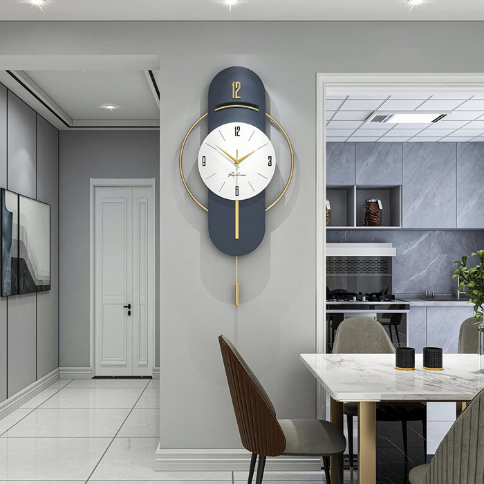 Mercer41 Demet Modern Wood Wall ClocksMetal Silent Decoration for ...