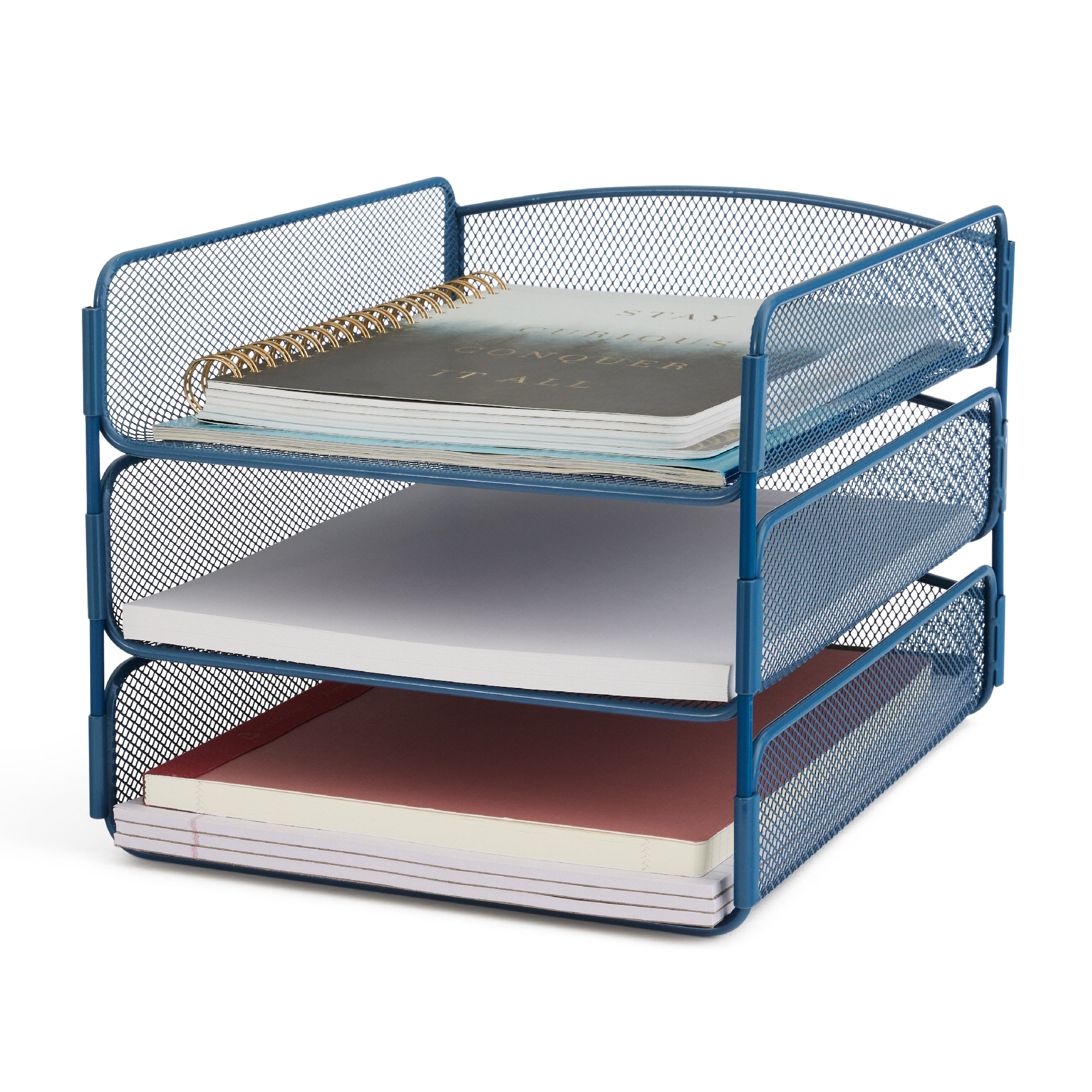 Safco Products Company Onyx Three Tray Desktop Organizer & Reviews ...