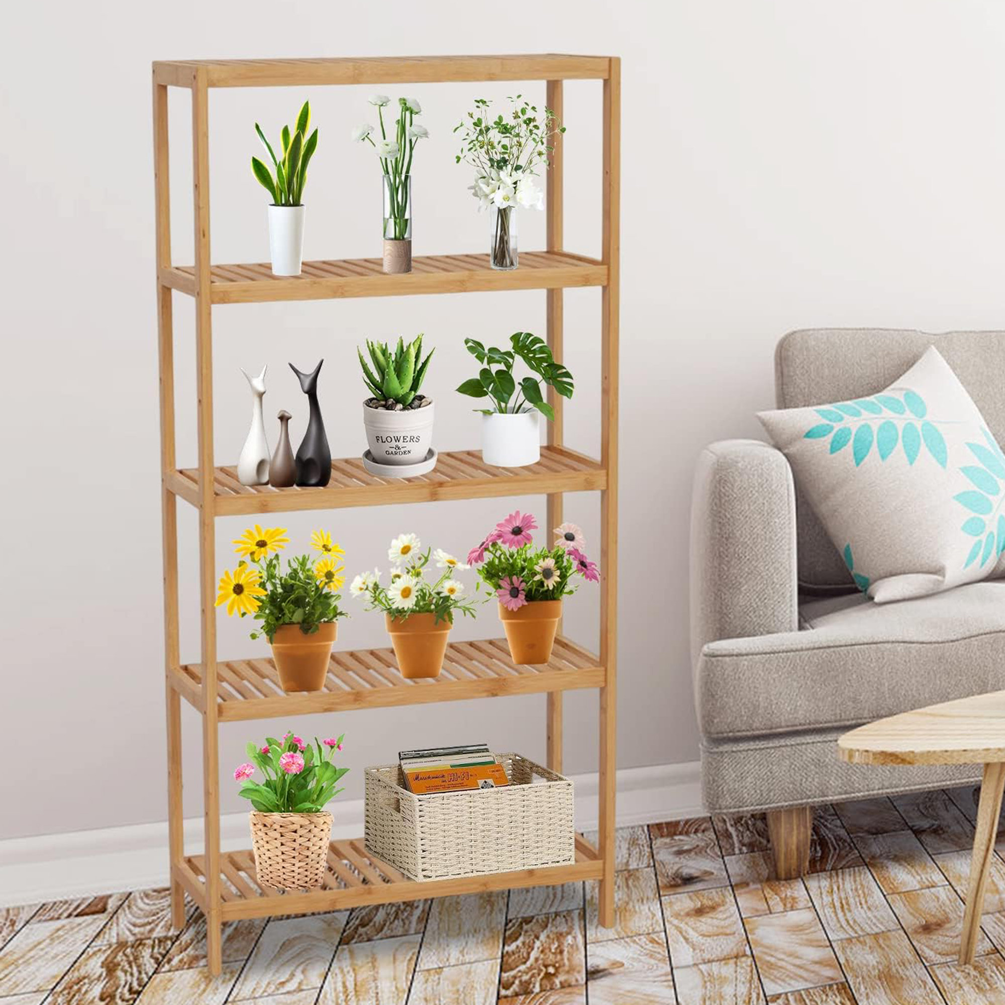 Rebrilliant 5-Tier Bamboo Bathroon Shelf - Wayfair Canada