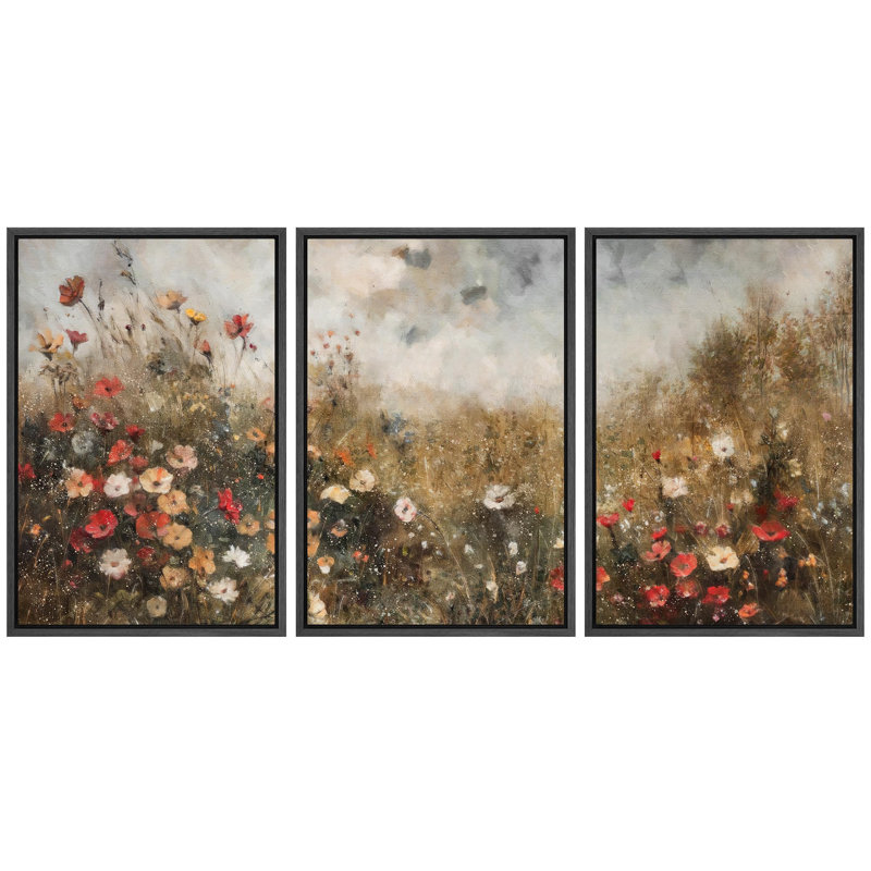 wall26 " Autumnal Flora Abstract Flower Field Contemporary Illustration ...