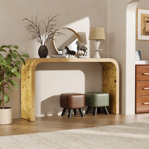 Loon Peak® Kialah 52" W Burl Wood Console Table – Artisan Elegance with ...