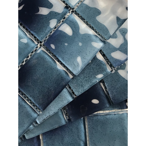 Abolos Watermarks 2 in. x 2 in. Textured Glass Straight Edge Square ...