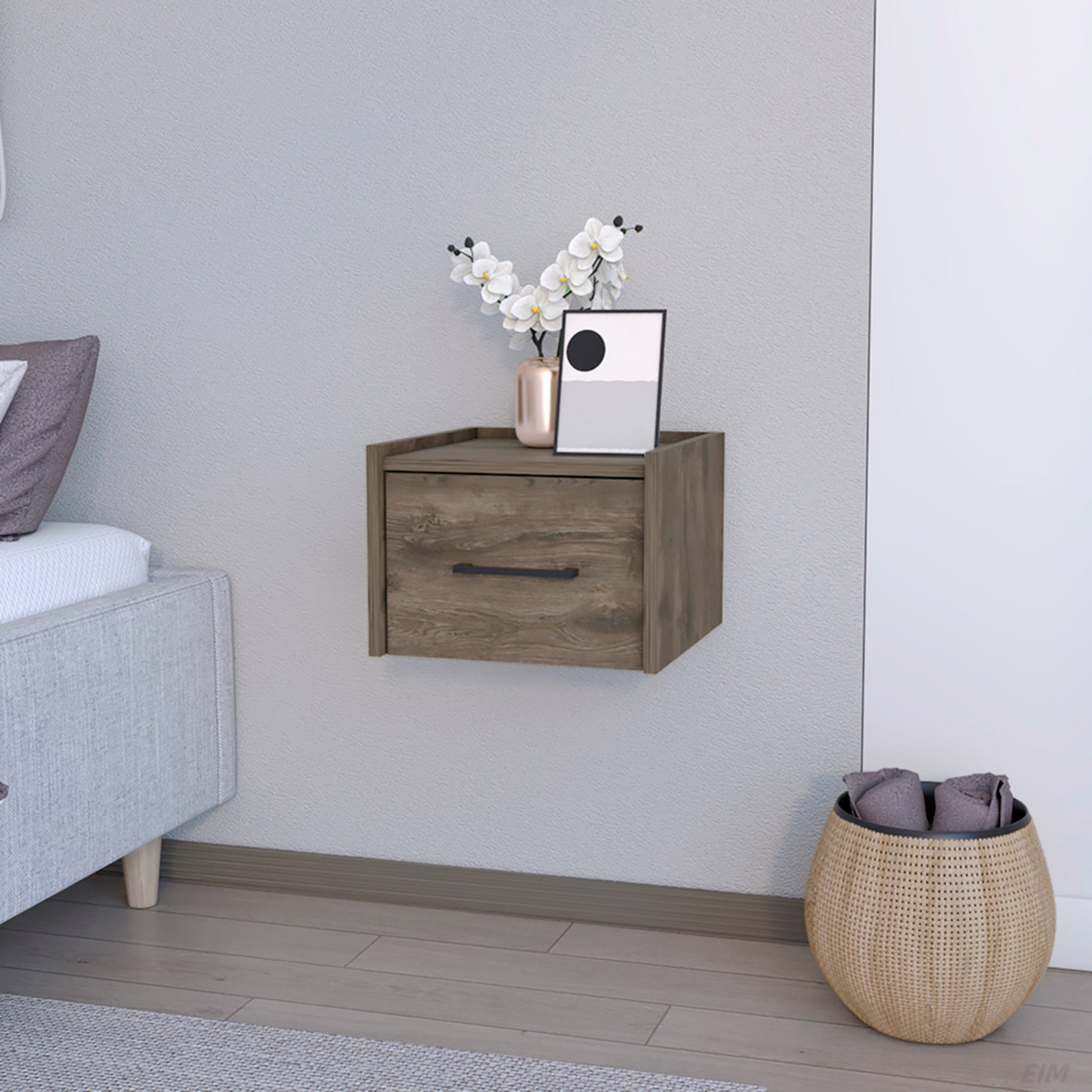 Ebern Designs Floating Nightstand Calion, Bedroom, Wall-Mounted Feature ...