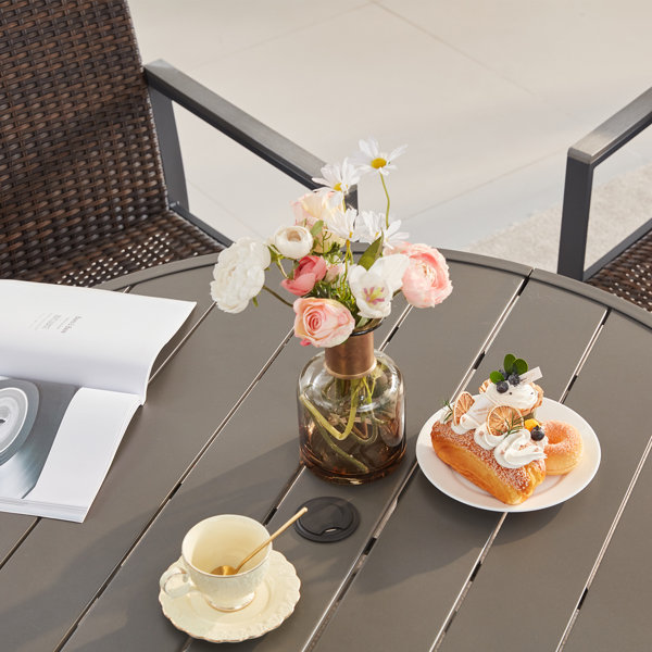 Red Barrel Studio® Malnar Powder Coated Steel Dining Table & Reviews ...