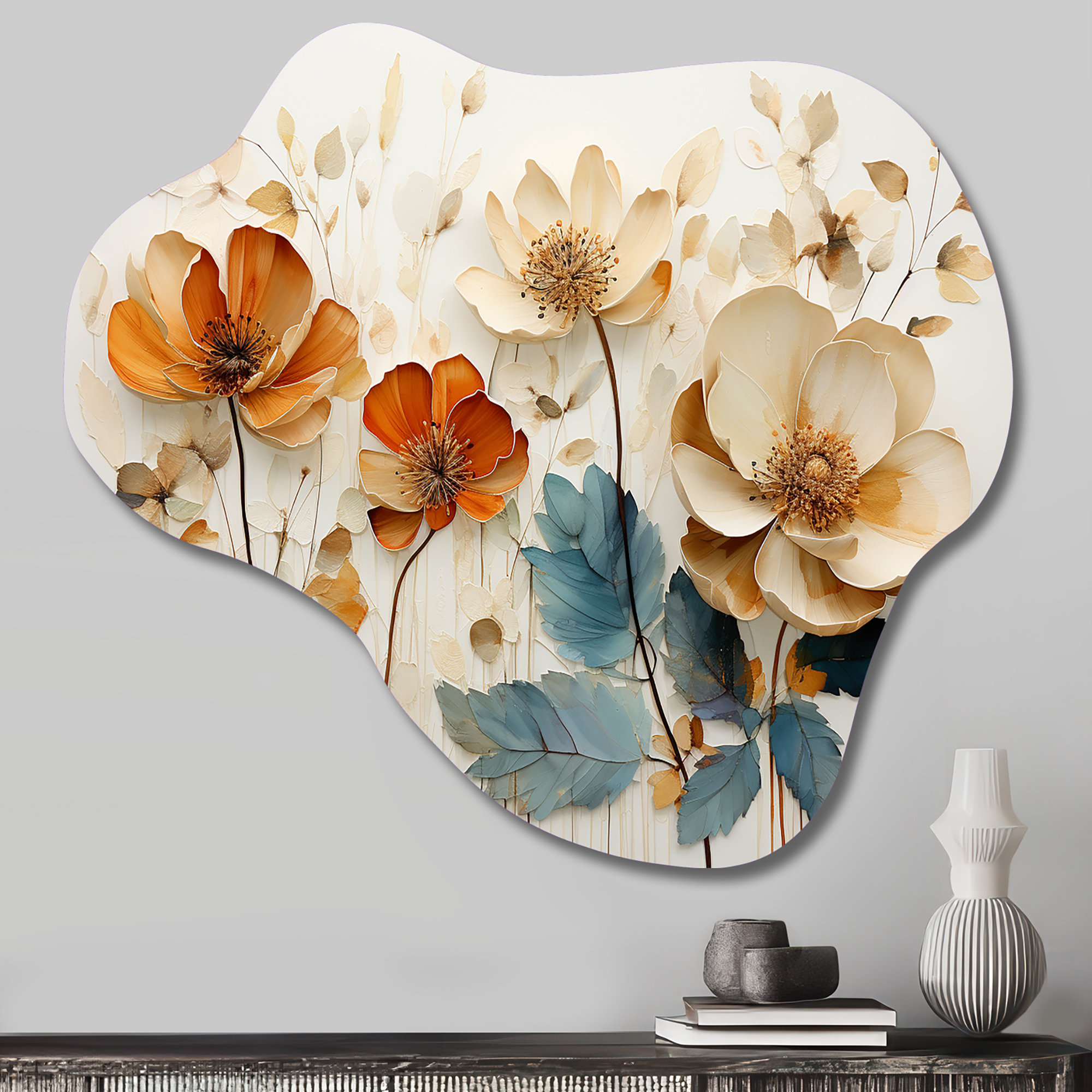Lark Manor™ Yellow Botanical Collage II - Asymmetrical Abstract ...