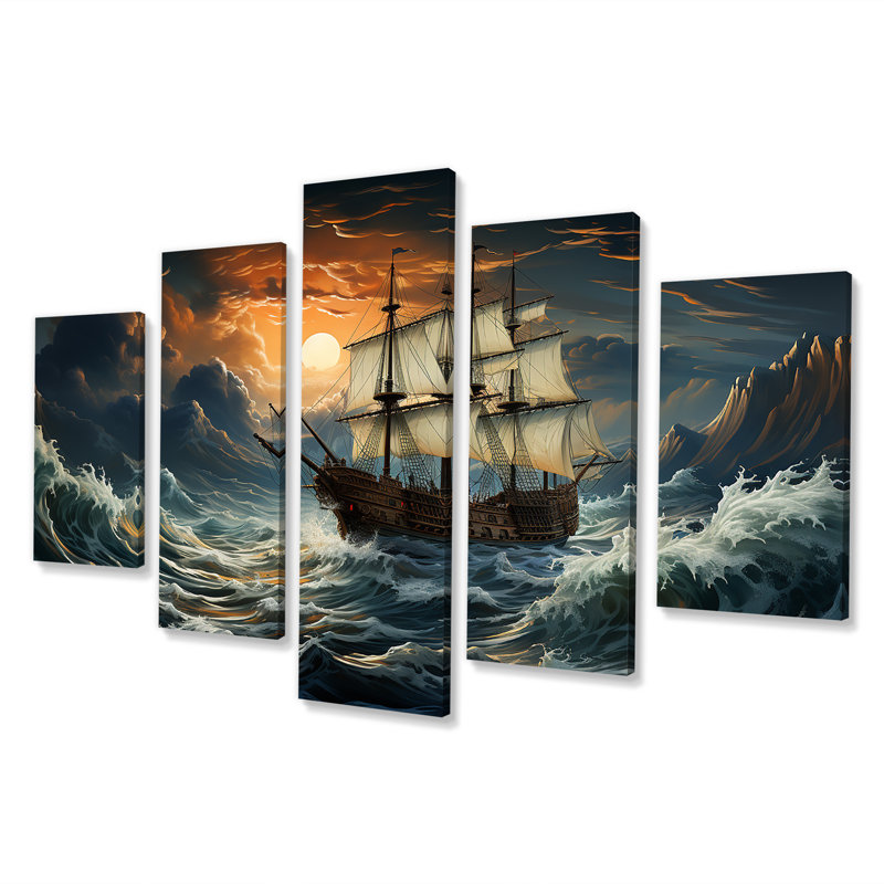 Breakwater Bay Pirate Ship Legacy II - Pirate Multipanel Wall Art Decor ...