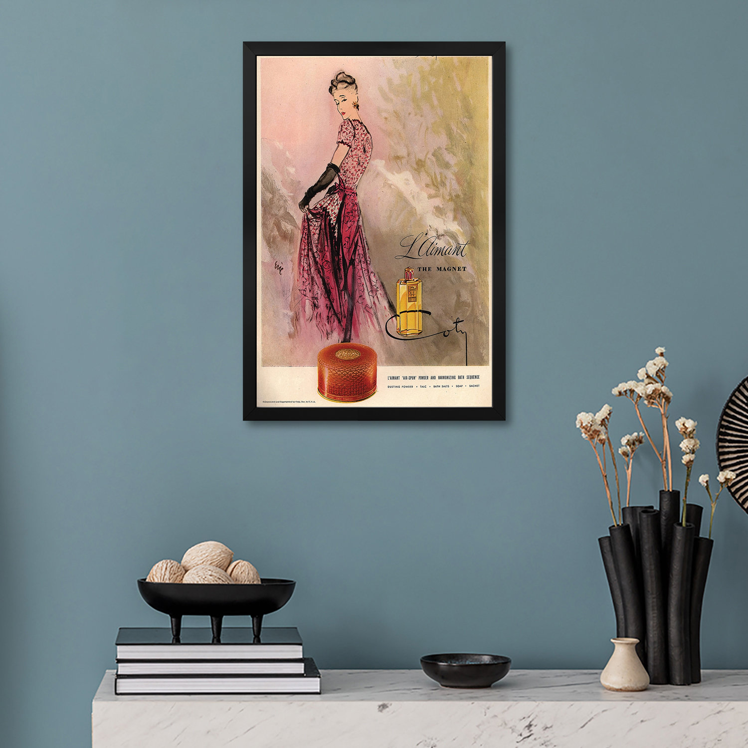 House of Hampton® 1940s Coty Perfume Magazine Advert Premium Framed ...