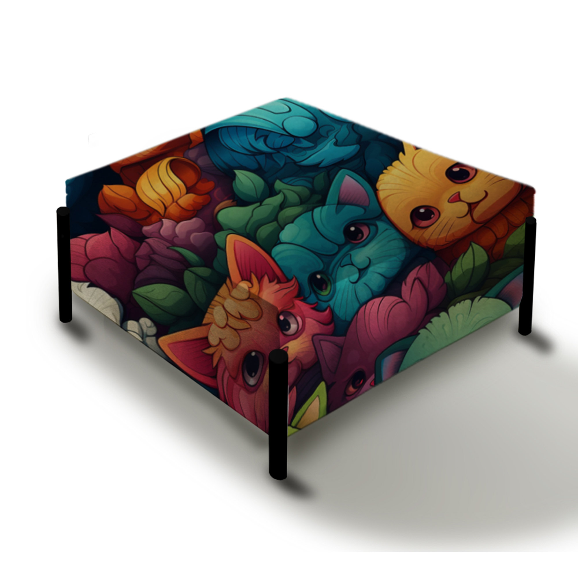 East Urban Home Devaney Swifton Colorful Curious Feline Army Wallpaper ...