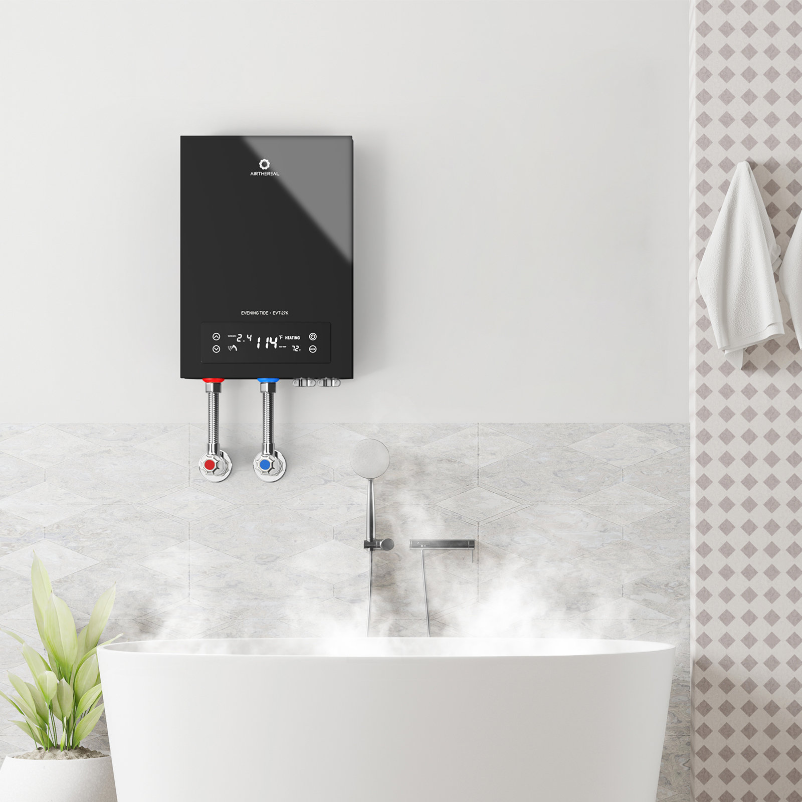 Airthereal Electric Tankless Water Heater, 27kW, 240Volts, Endless On ...