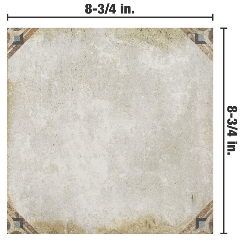 Merola Tile DAnticatto Décor Savona 9" x 9" Porcelain Patterned Wall ...