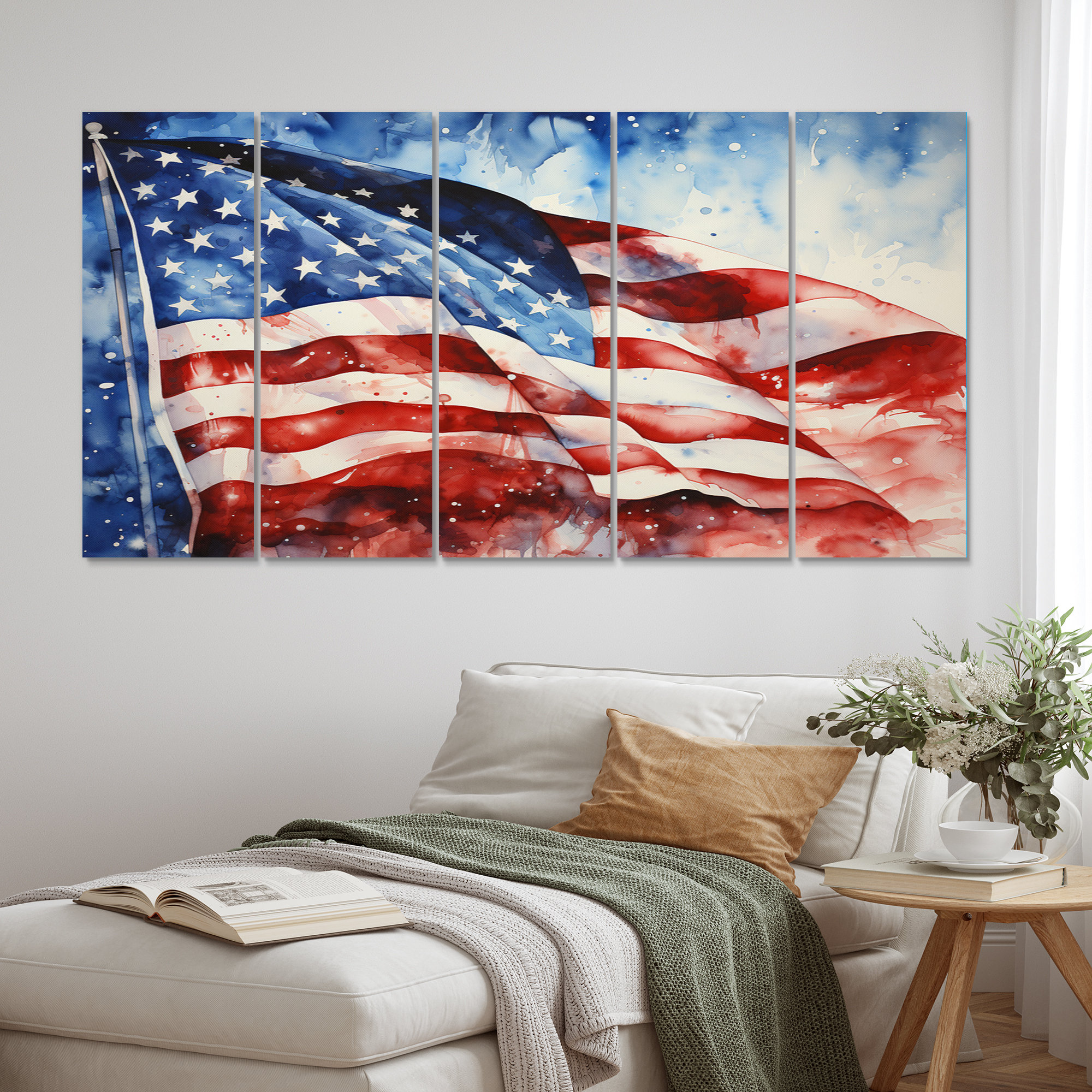 Ebern Designs Flag American Flag I - Flag USA Canvas Print - 5 Equal ...