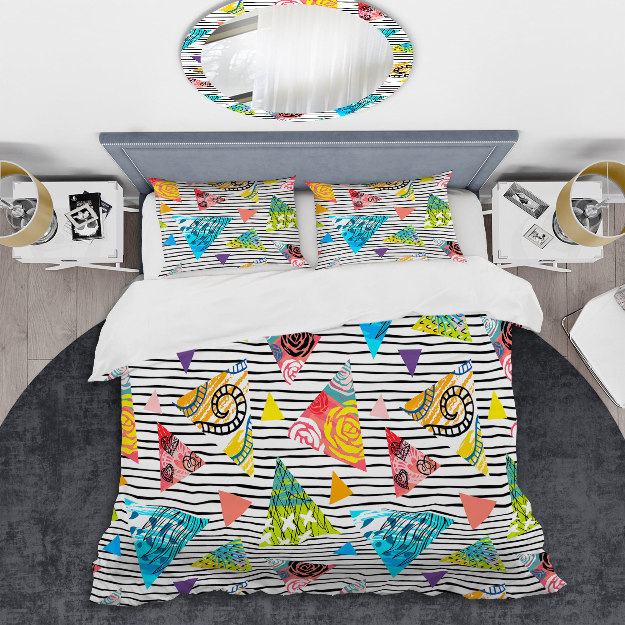 Design Art Multicolor Tropical Leaf - Abstract Duvet Cover Set ...