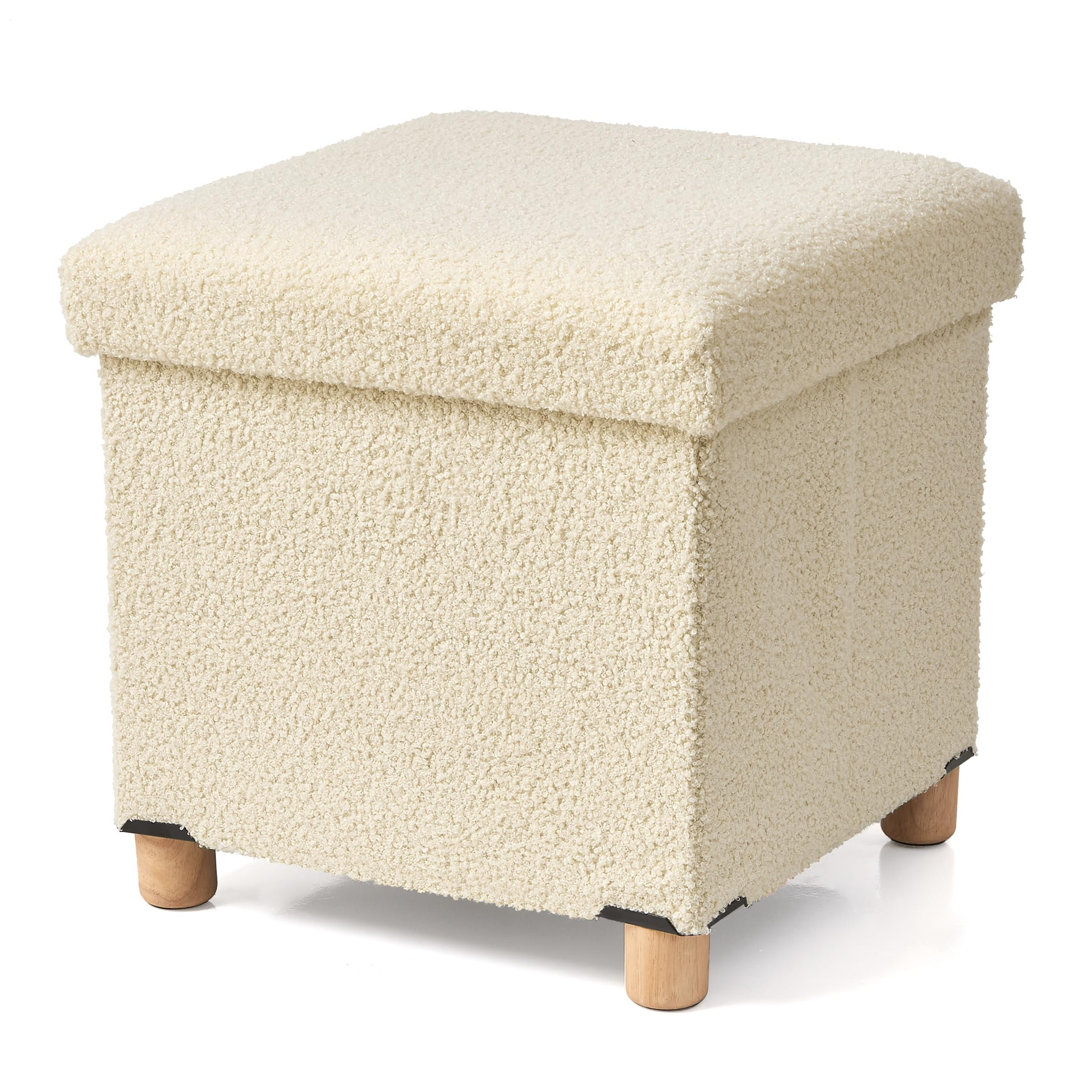 Ebern Designs Small Ottoman With Storage, Sherpa Small Storage Ottoman ...