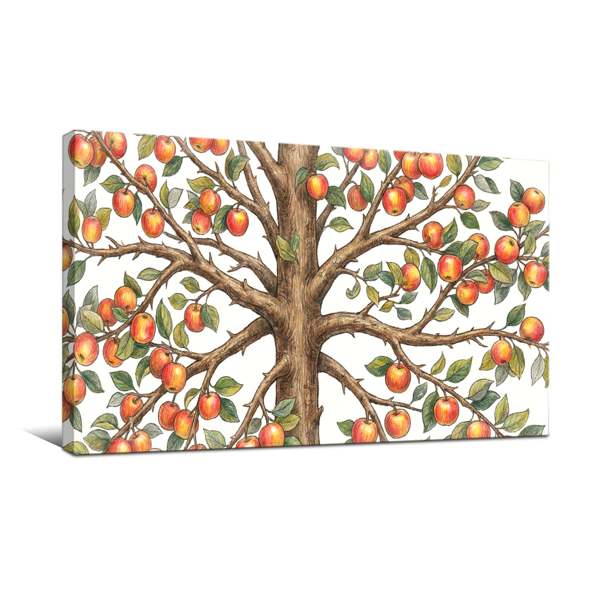 Canora Grey Plants &Flowers Apple Tree With Fruits And Leaves | Wayfair