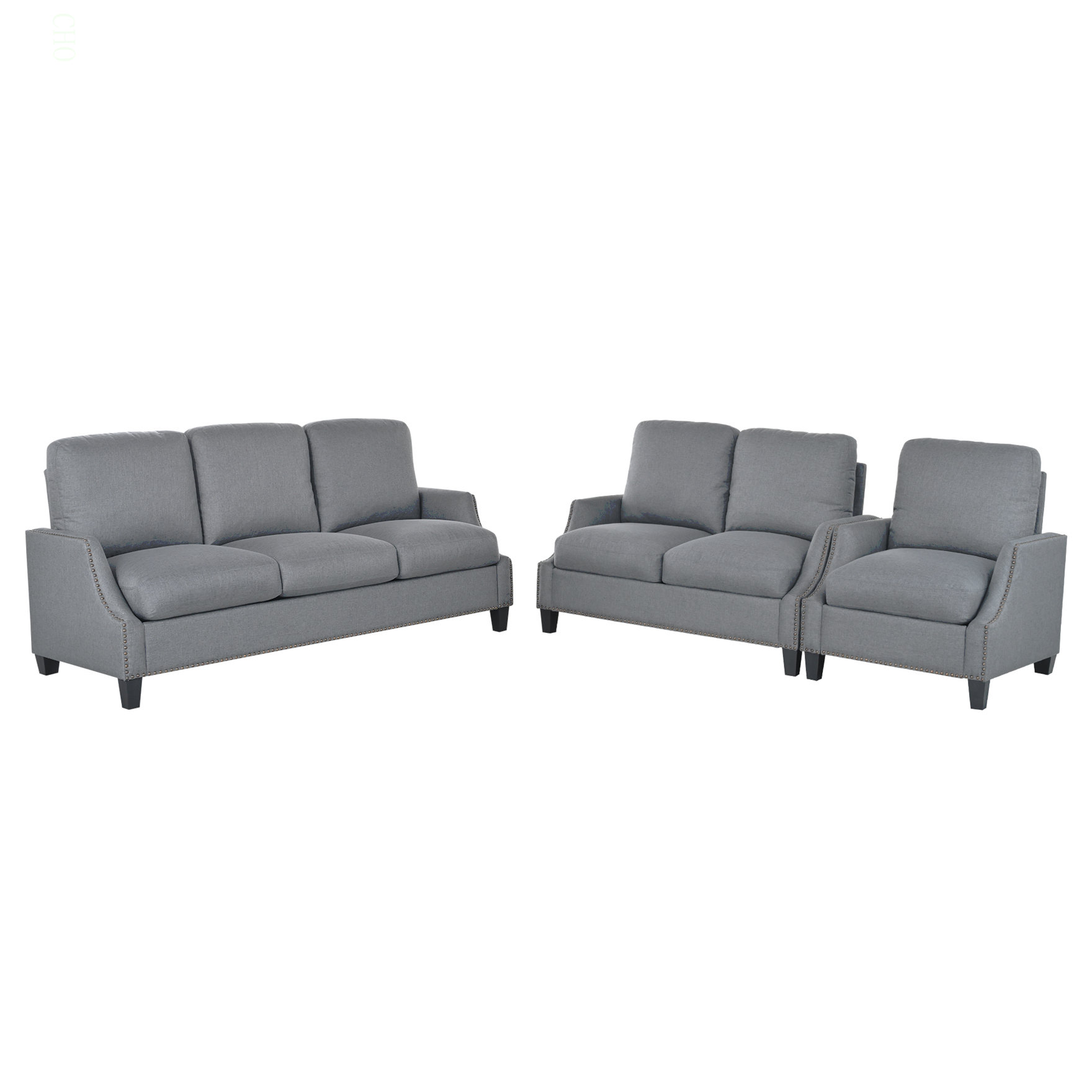 Ivy Bronx 3 Piece Living Room Sofa Sets, Sectional Couch And Loveseat ...