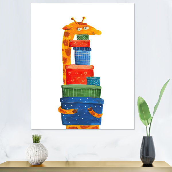 Zoomie Kids Cute Giraffe With Gift Boxes " Cute Giraffe With Gift Boxes ...