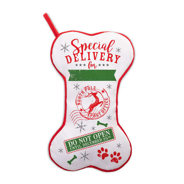 The Holiday Aisle® Personalized Bone Shape Stocking | Wayfair