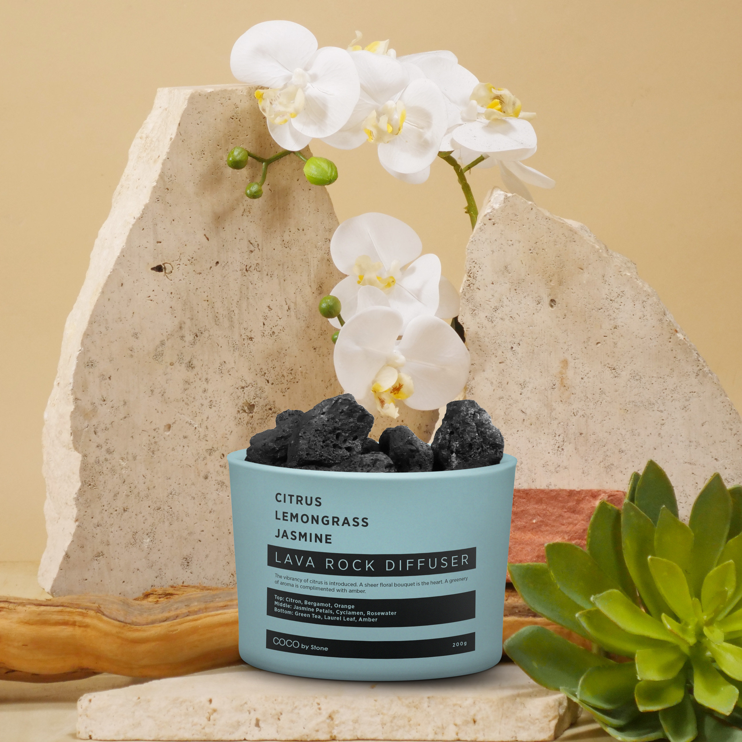 Ebern Designs Lava Rock Diffuser - Citrus | Lemongrass | Jasmine | Wayfair