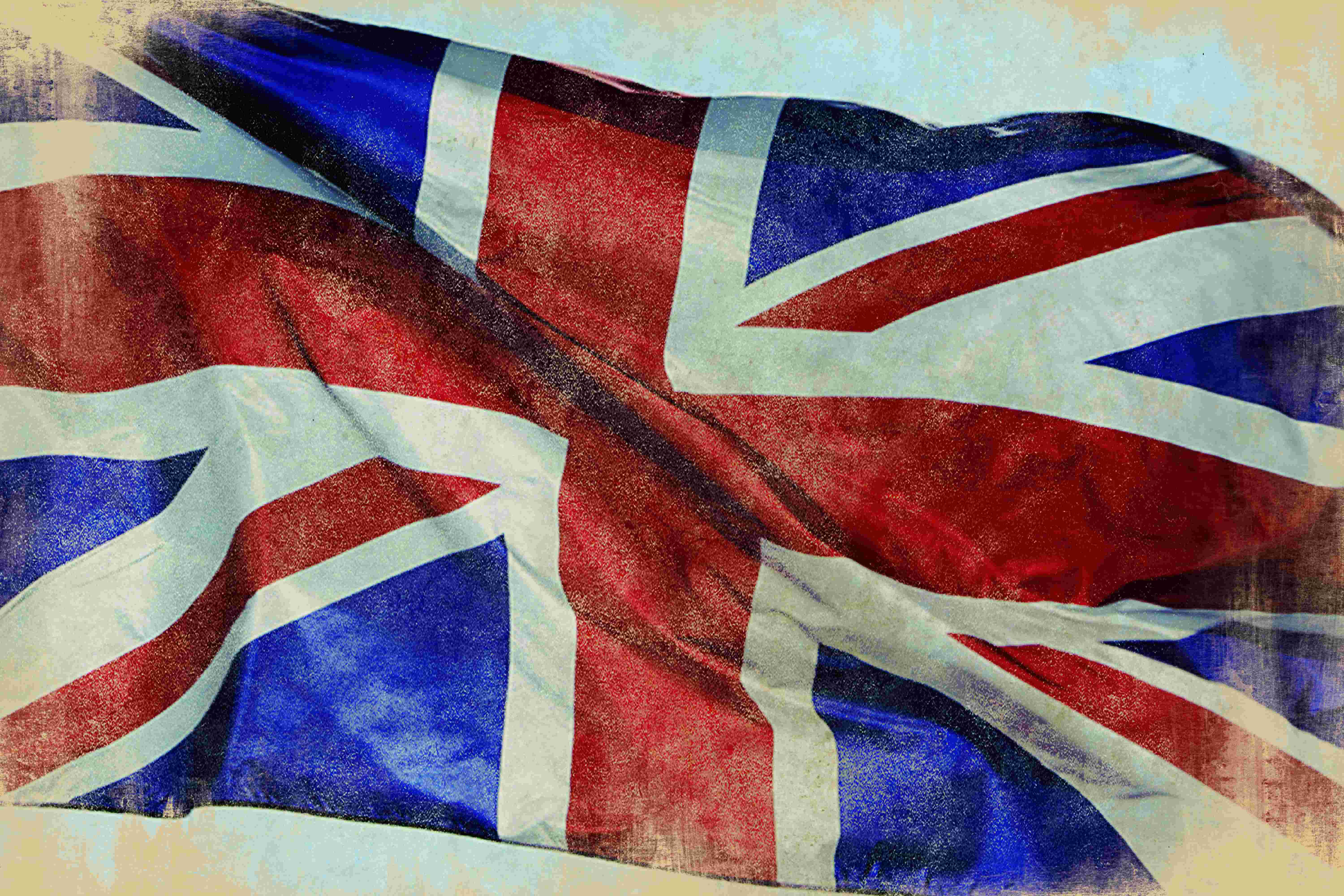 Williston Forge British Flag Flapping Long Dusty - Wrapped Canvas ...