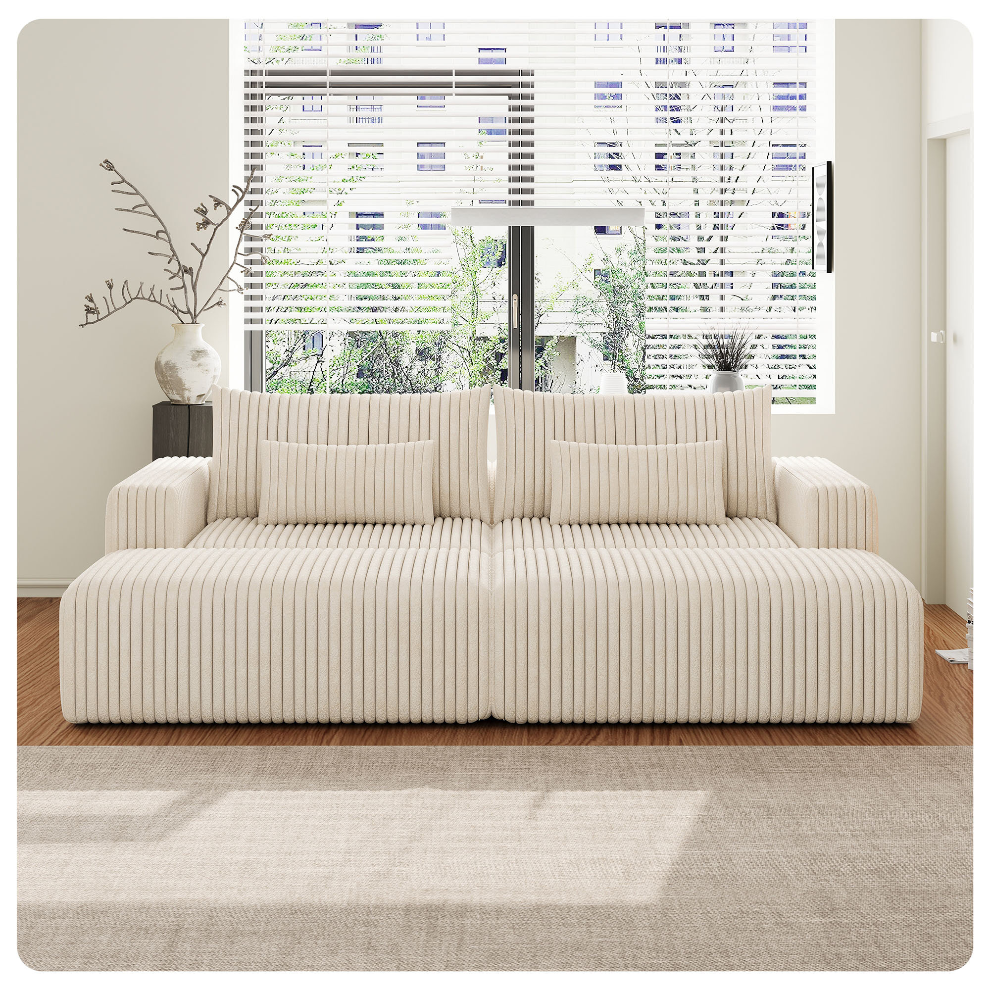 Hokku Designs Corduroy Modular Sofa | Wayfair