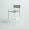 Modway Raleigh Stackable Aluminum Outdoor Patio Bar Stool with Padded ...