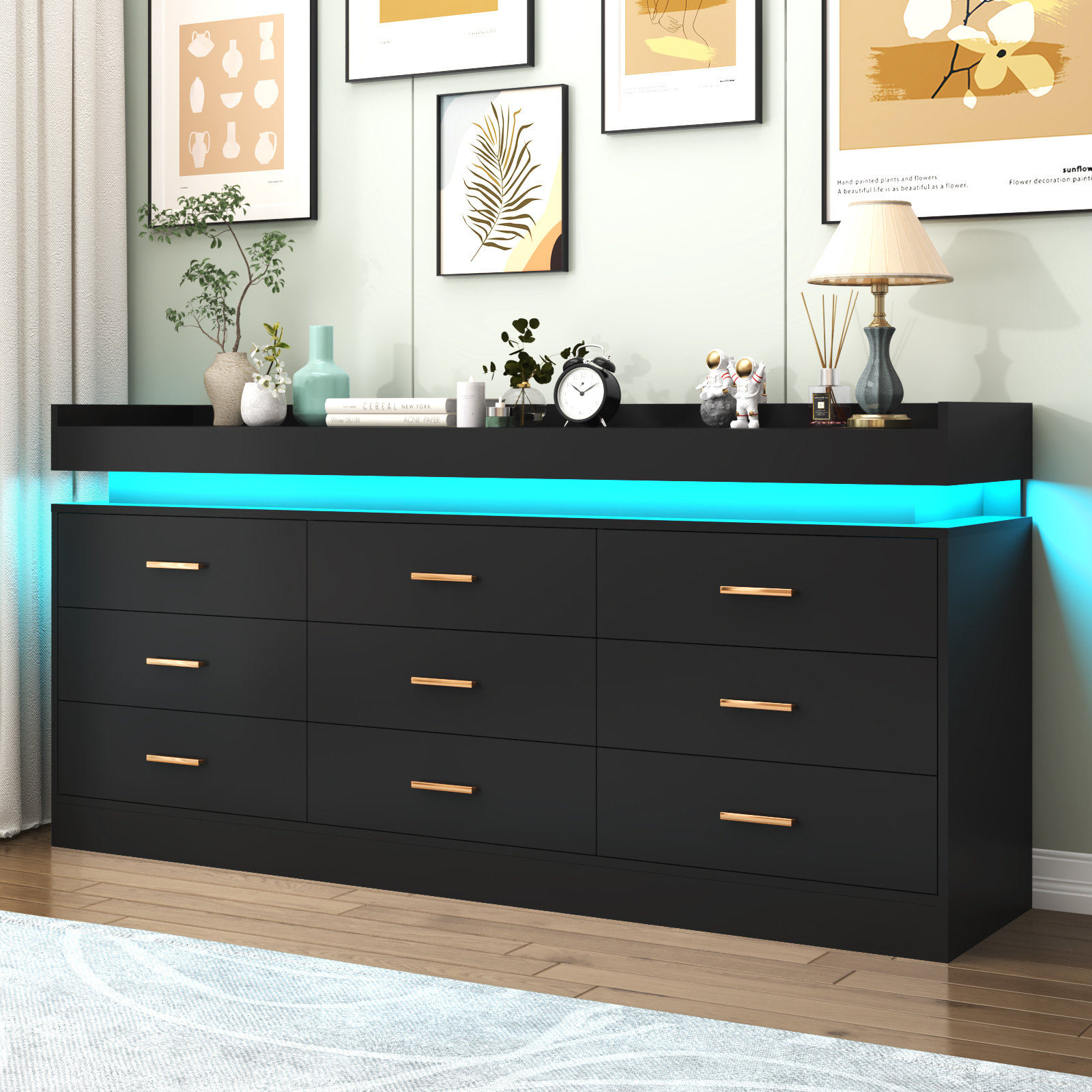 Wrought Studio™ Helaina 9 Drawer 63.02" W Dresser & Reviews | Wayfair