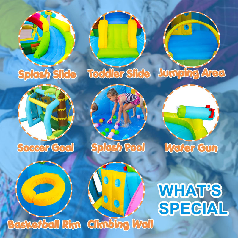 BESTPARTY 12' x 12' Inflatable Water Slide with Air Blower | Wayfair