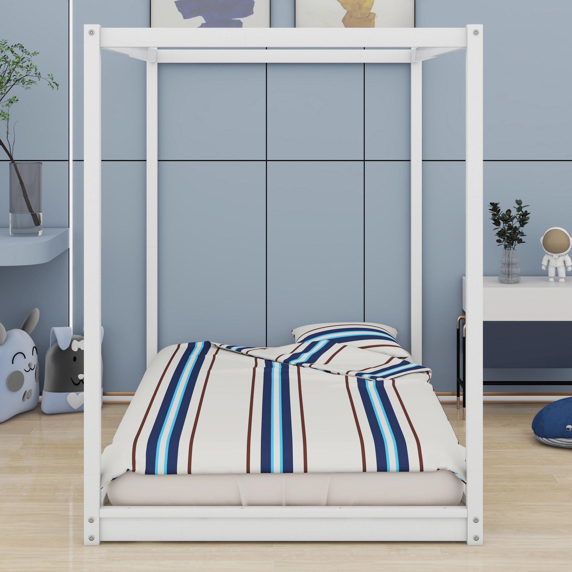 Mercer41 Canopy Platform Bed With Support Legs | Wayfair