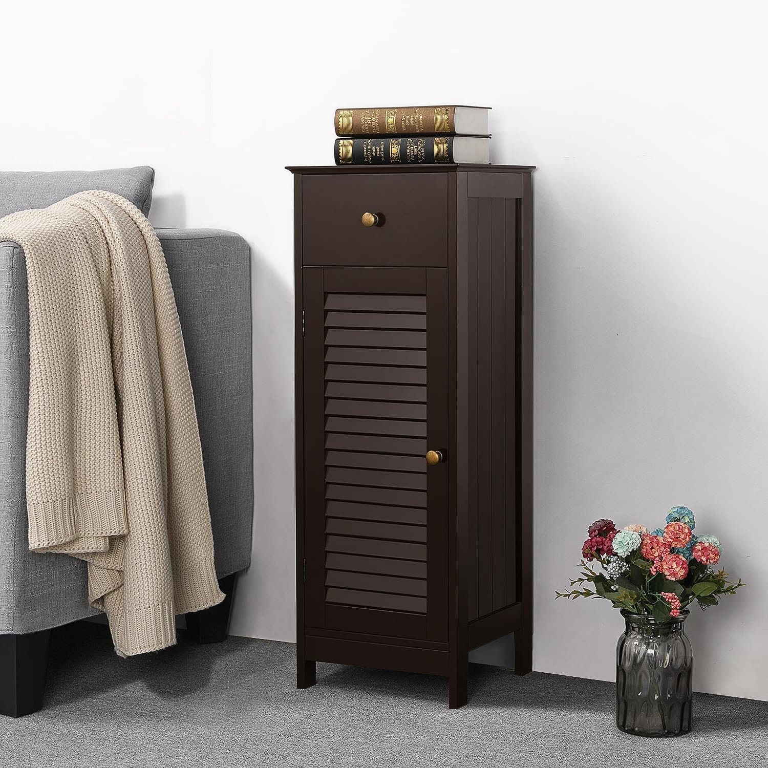 Red Barrel Studio Bathroom Floor Storage Cabinet, Freestanding Storage ...