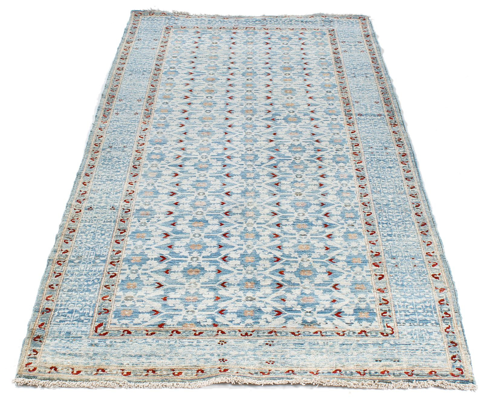 Home and Rugs 3x8 Blue and Multicolor Traditional Runner | Wayfair