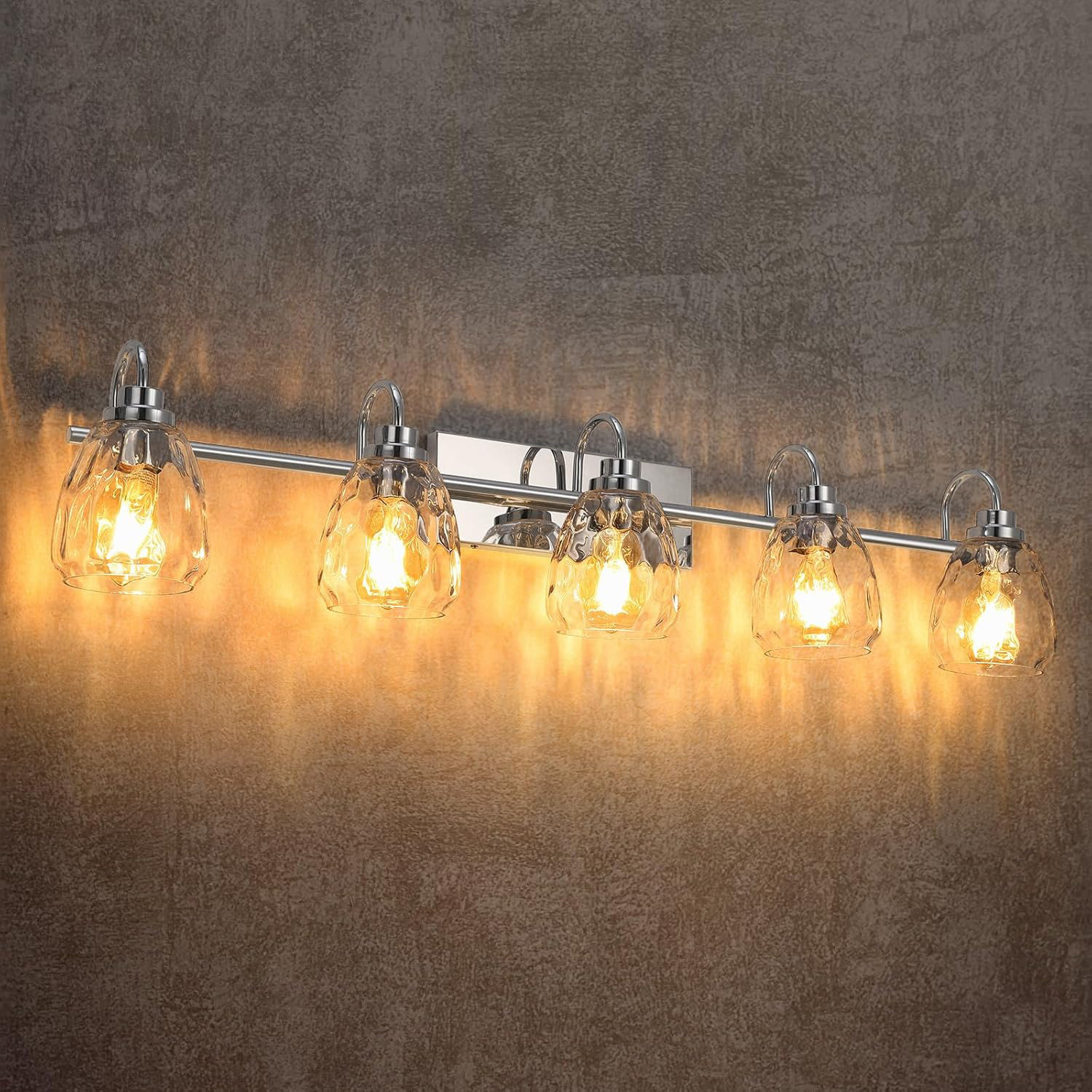 Ebern Designs Bathroom Light Fixtures, 5 Light Chrome Vanity Light ...