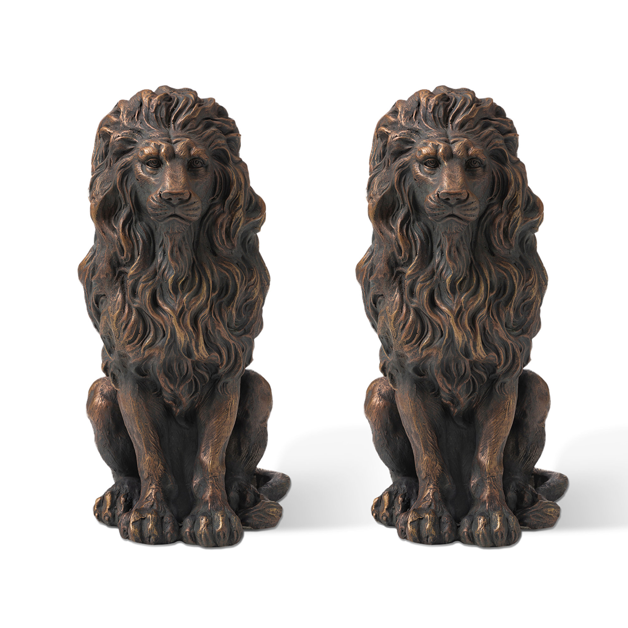 Bungalow Rose Rodjanae Bronze Lions Animals Magnesium Oxide Garden ...