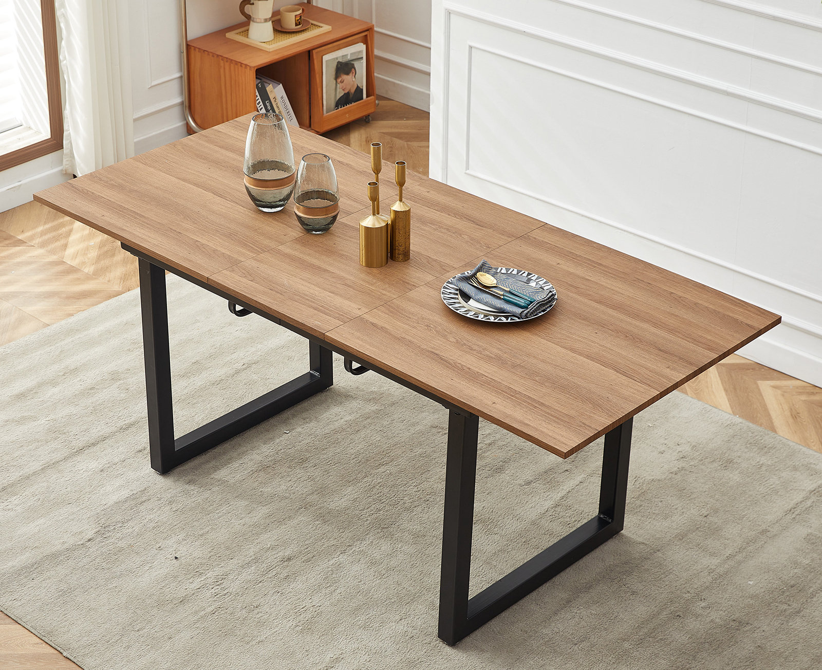 Ebern Designs Actin Extendable Metal Base Dining Table - Wayfair Canada