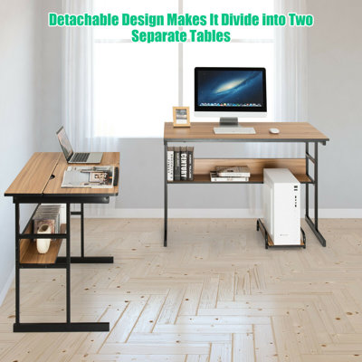 Inbox Zero Doireann L-Shaped Metal Base Drafting Table & Reviews | Wayfair