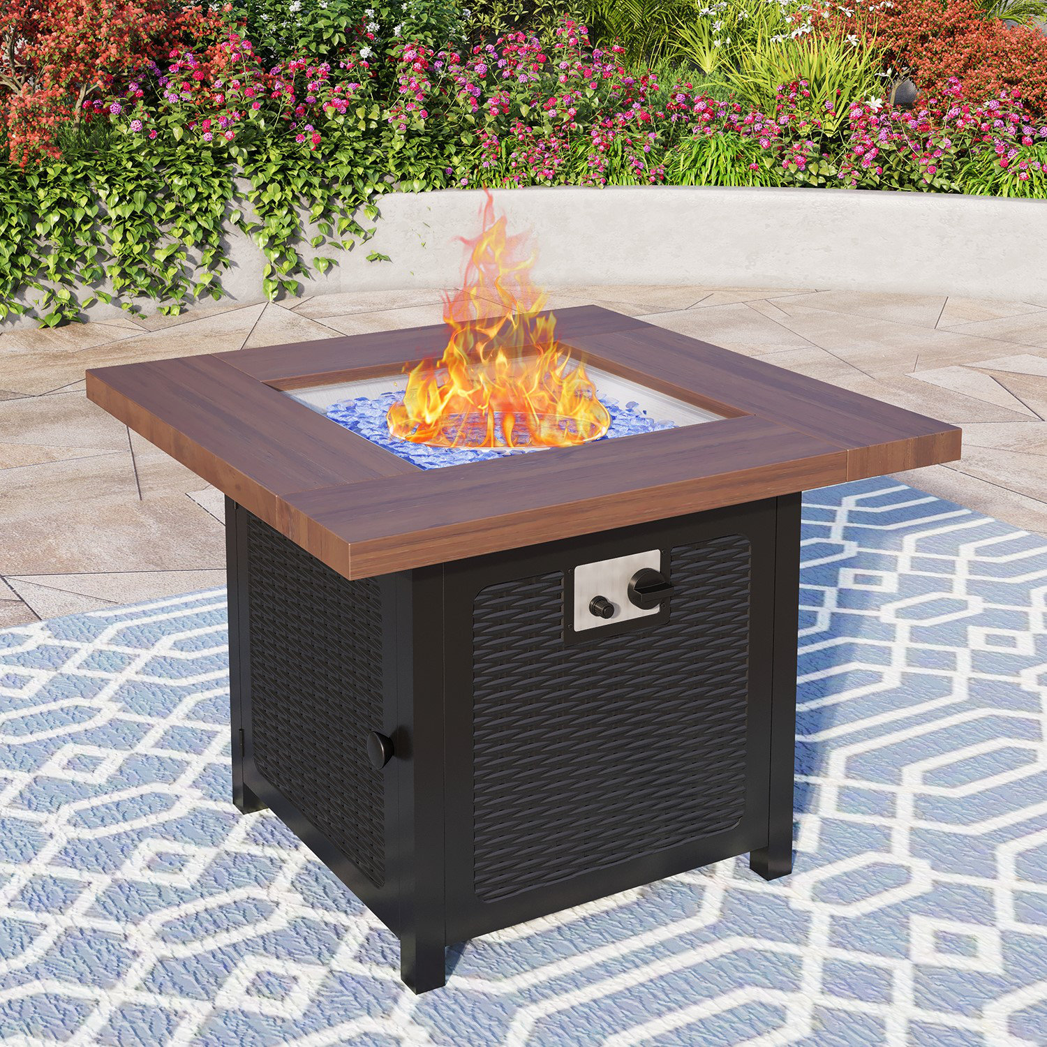 Latitude Run® 33.8" Outdoor Propane Gas Fire Pit Table for Patio ...
