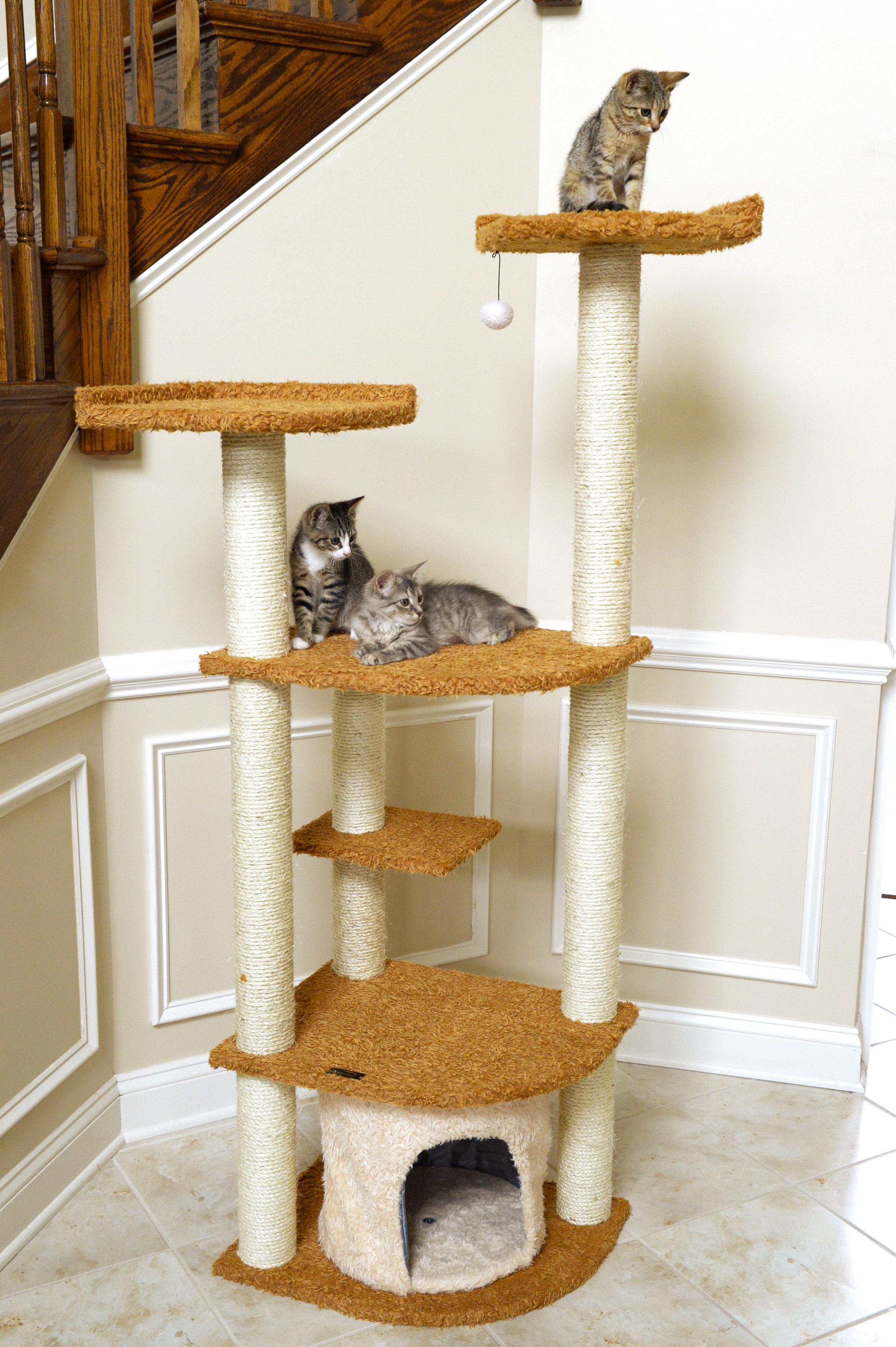 Armarkat 64" Classic Ultra Thick Faux Fur Real Wood Cat Tree & Reviews ...
