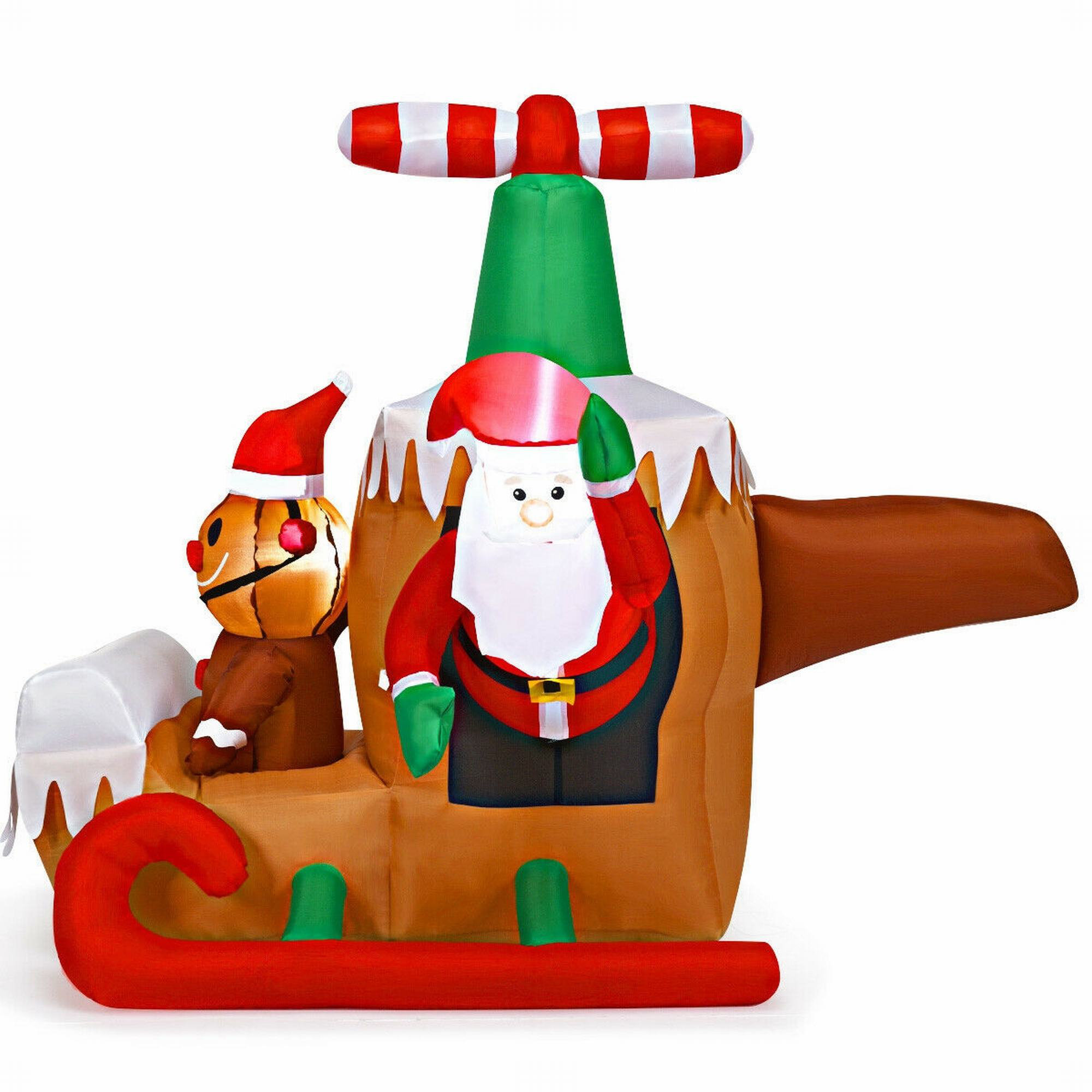 The Holiday Aisle® 6 Ft Long Inflatable Santa Claus Flying Airplane ...