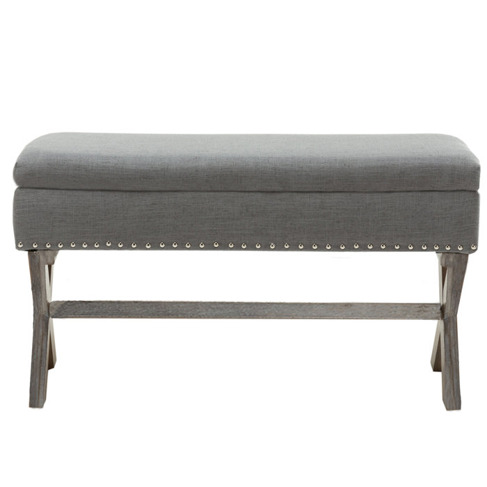 Gracie Oaks Wollano Polyester Blend Upholstered Storage Bench & Reviews ...