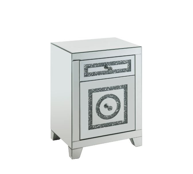 Everly Quinn Noralie Glam 2-Drawer Accent Table in Mirrored & Faux ... Everly Quinn Noralie Glam 2-Drawer Accent Table in Mirrored & Faux ...