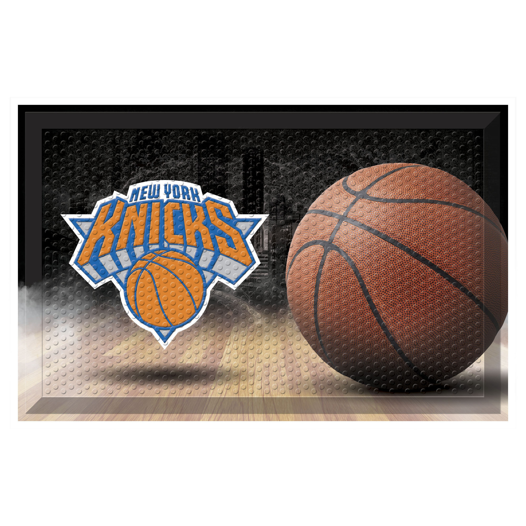 FANMATS NBA New York Knicks Ball 30 in. x 19 in. Non-Slip Outdoor Door ...