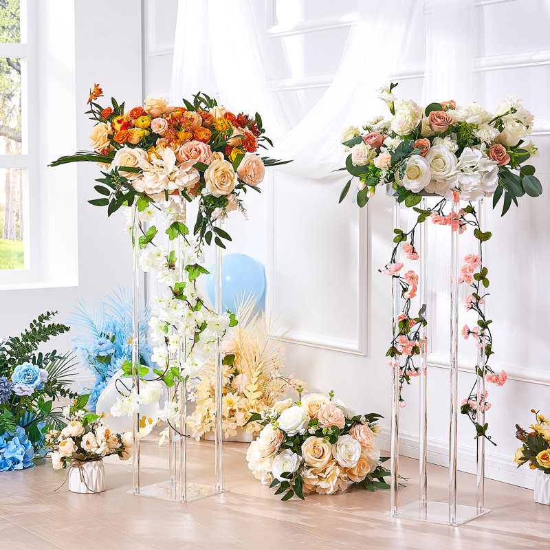 VEVOR 23.6inch High Acrylic Wedding Flower Stand Floral Display Racks ...