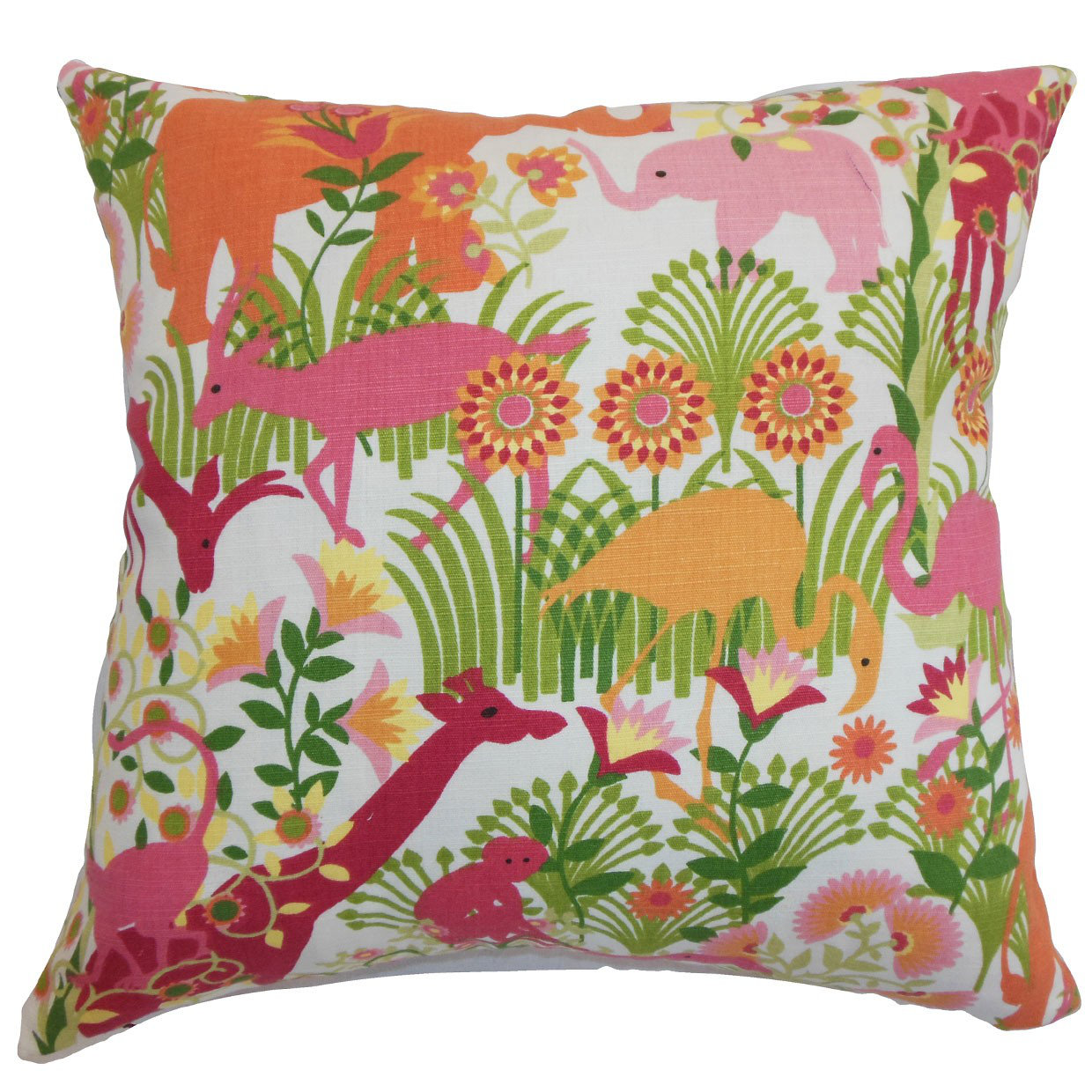 The Pillow Collection Caprivi Flora and Fauna Throw Pillow Cover ...