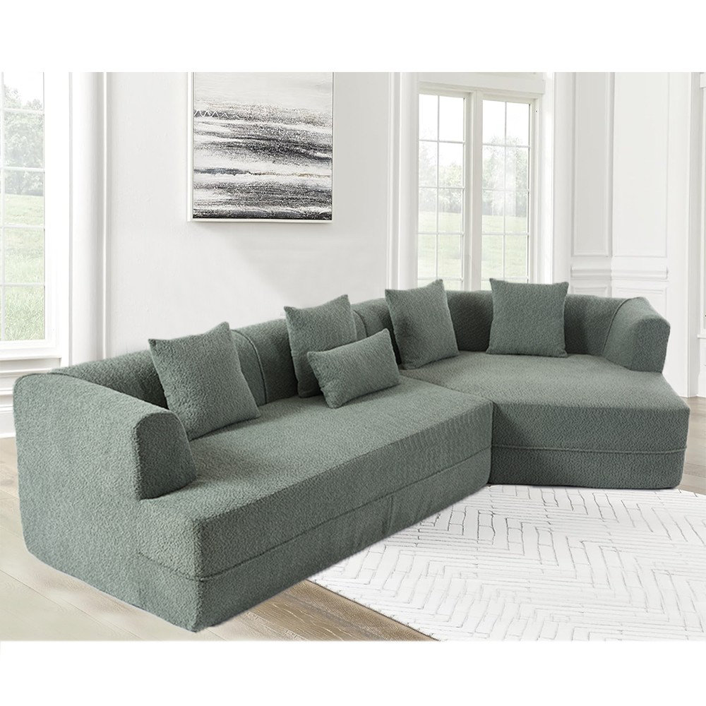 Latitude Run® Modular Cushions Sofa Movable Ottoman, Minimalist Style ...